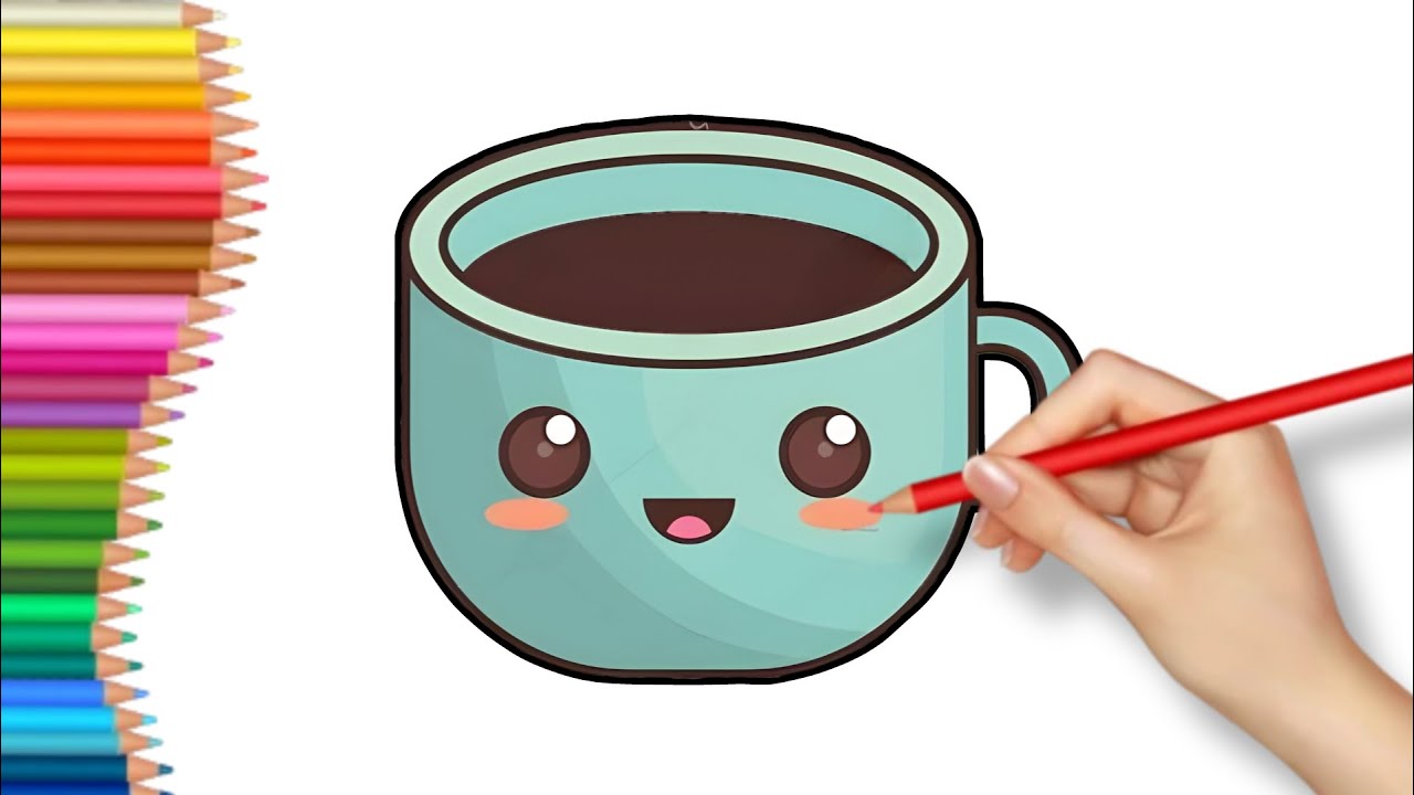 How To Draw And Paint Easy Cute Cup for Kids|| Step by Step - YouTube