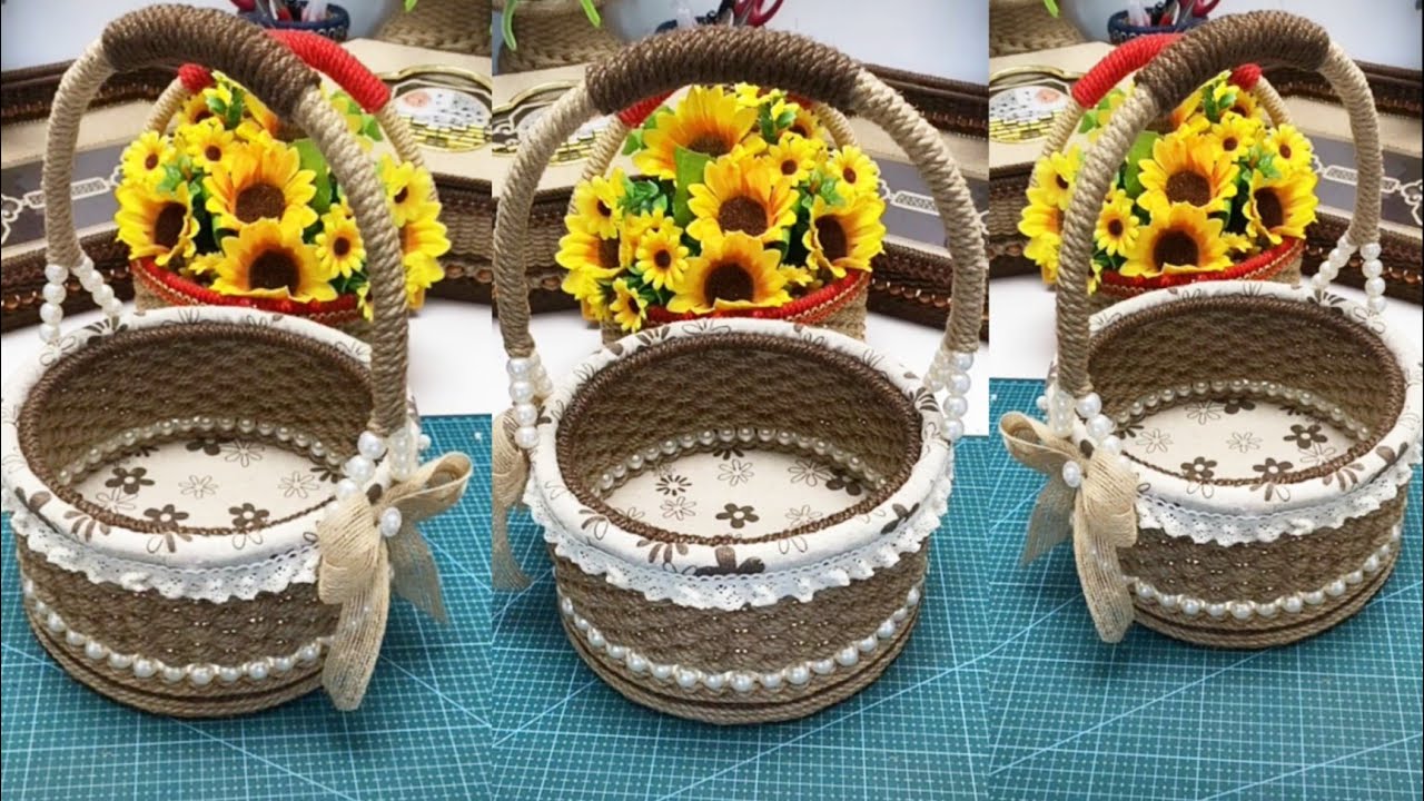 DIY New Design PVC Board Storage Basket | Hand Woven Hemp Rope To ...