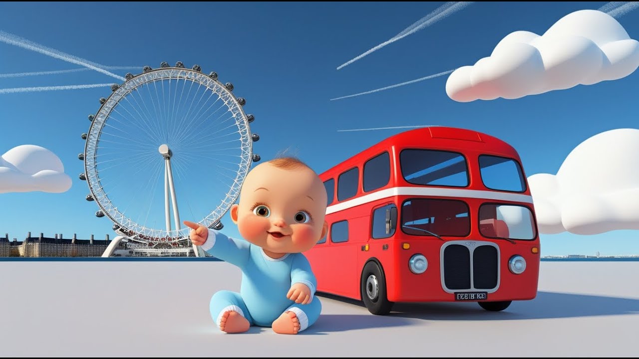 🚌🇬🇧🎶 London Bus Adventure Song for Kids | 3D Animated Nursery Rhyme 🌈 ...