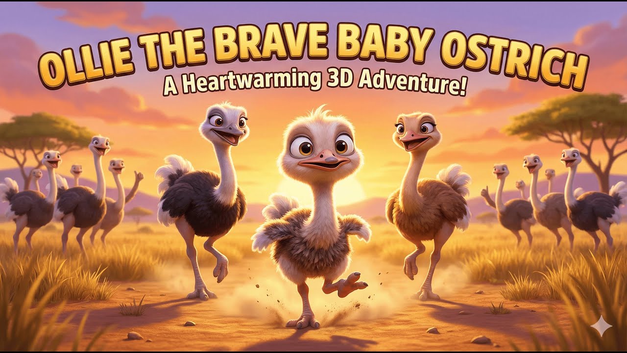 Ollie the Brave Baby Ostrich | A Heartwarming 3D Animated Adventure ...