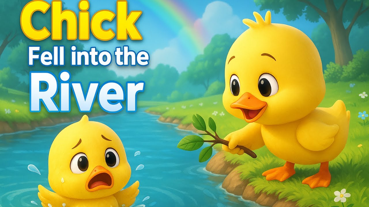 Chick Fell into the River 🌊 | Duck & Chick Story Song for Kids | Juli a ...