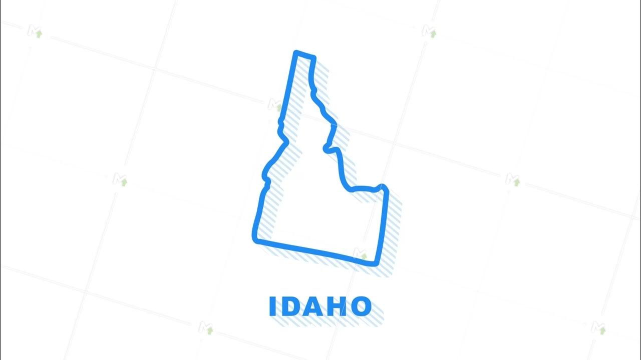 Line animated map showing the state of Idaho from the united state of ...