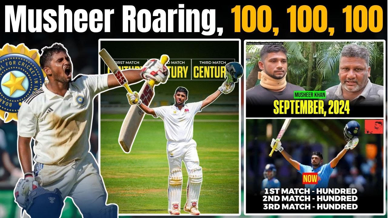 Musheer Khan is on the roll, 10 wicket and Century in the same match, 3 ...