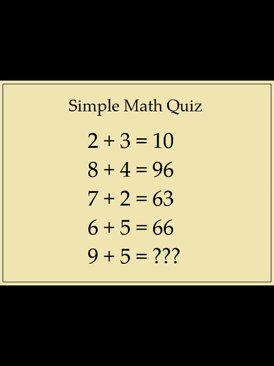 Simple Math Quiz - YouTube