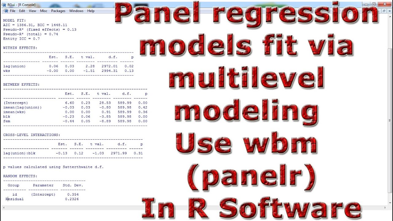 Panel regression models fit via multilevel modeling Use wbm (panelr ...