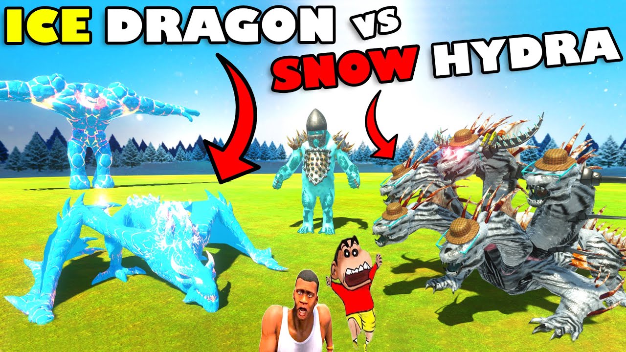 ICE DRAGON and ICE GOLEM vs SNOW HYDRA and ICE GORO CASTLE | SHINCHAN ...