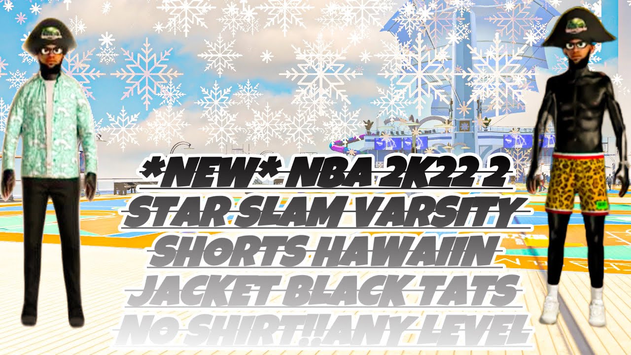 *NEW* NBA 2K22 2 STAR SLAM VARSITY SHORTS HAWAIIN JACKET BLACK TATS NO ...