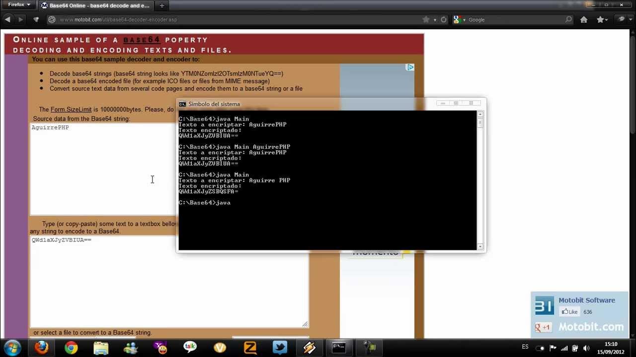 Pequeña demostración de codificación en Base64 hecha en Java - YouTube