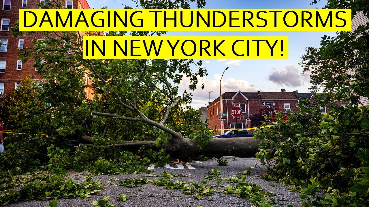 Severe Thunderstorm and wind damage in New York City! - YouTube