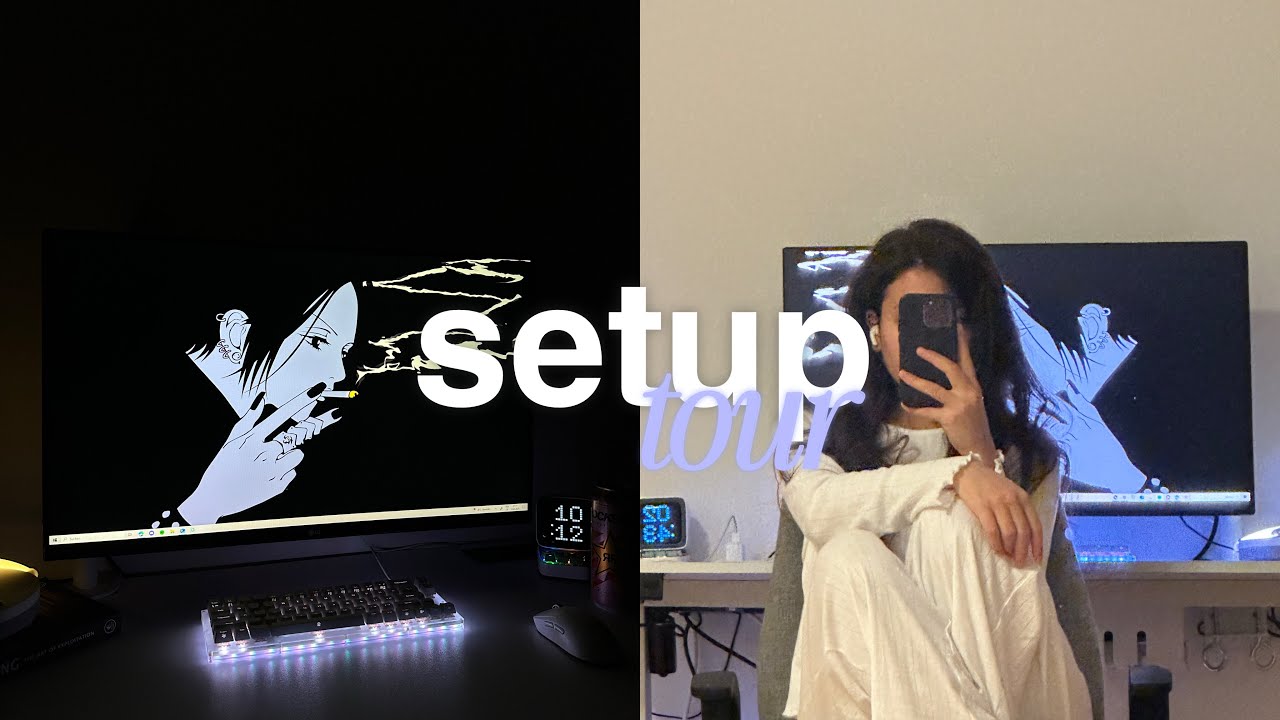 desk set-up and tour for coding, uni, productivity and gaming - YouTube
