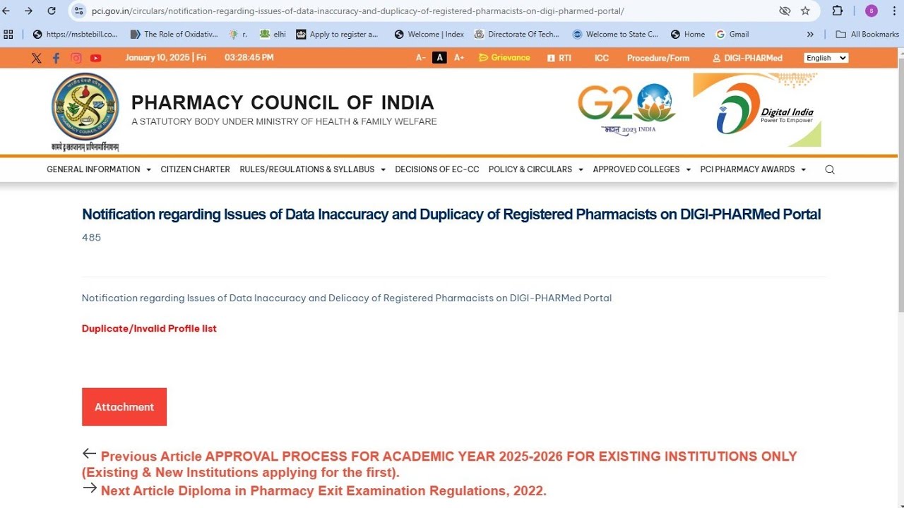 PCI (Pharmacy Council of India) Blacklisted or invalid Faculty issue ...
