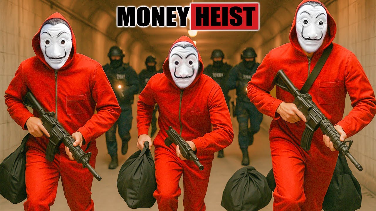 PARKOUR VS MONEY HEIST: Bad Guys Disguise as Police to Steal Money and ...