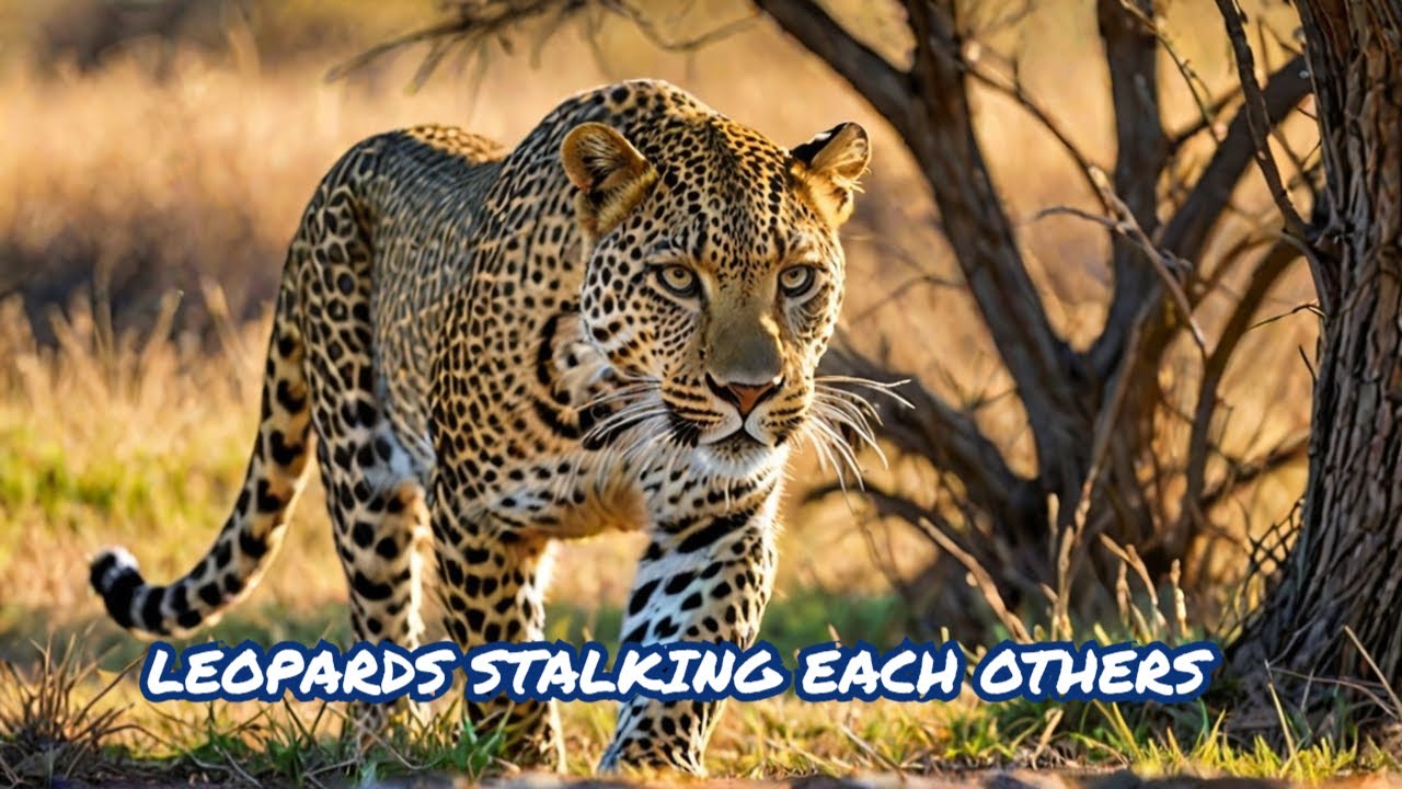 the arrival of the leopard is stalking other leopards #animalbehavior # ...