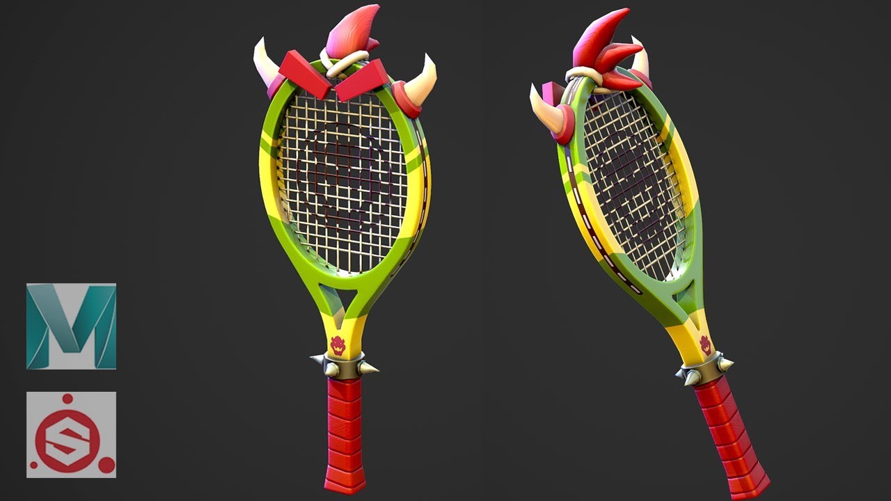Autodesk Maya 2019, Substance Painter - Stylized Tennis Racket - YouTube