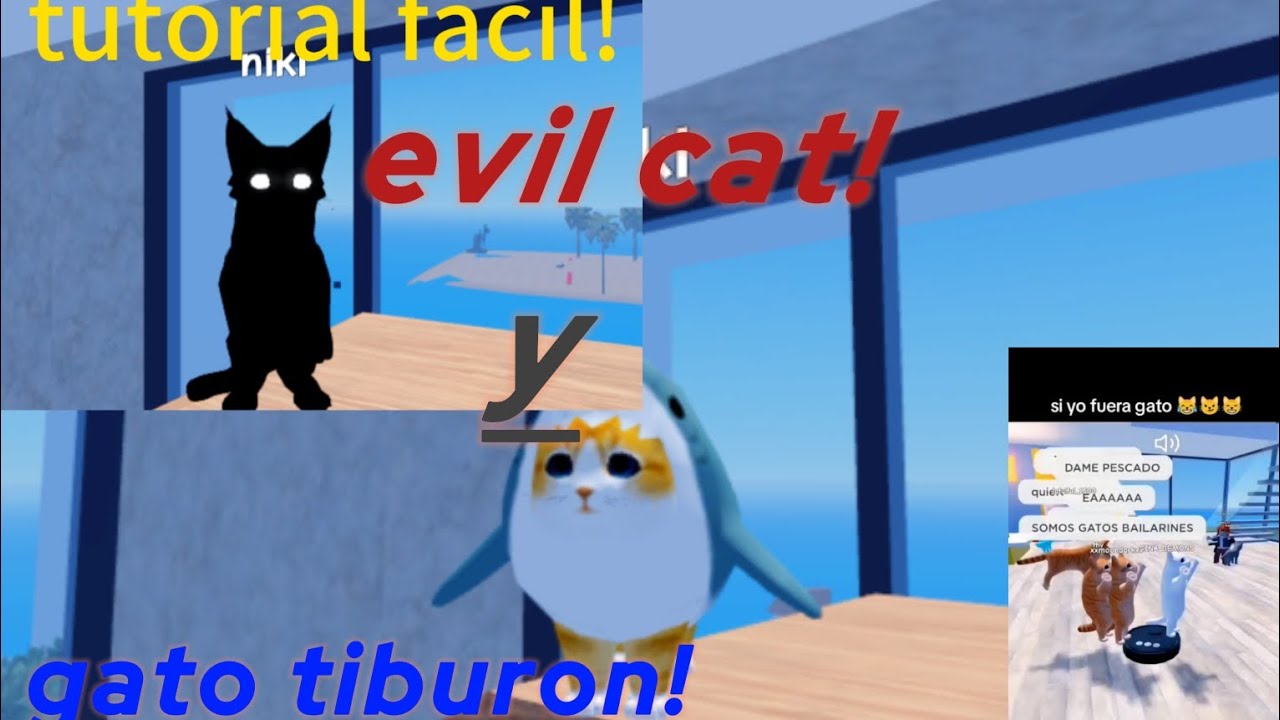 cómo conseguir el gato tiburon y el evil cat en juego de gatitos(roblox ...