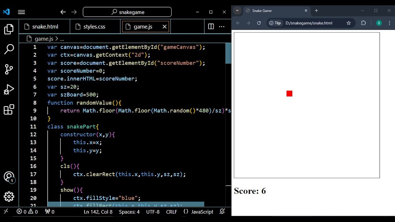Code game rắn săn mồi bằng JavaScript, HTML Canvas, CSS | ASMR | No ...