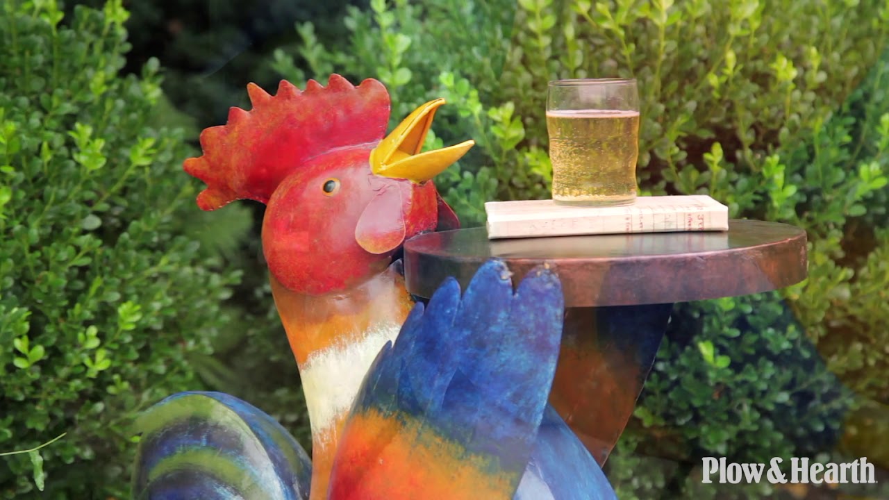 Colorful Rooster Metal Side Table - YouTube
