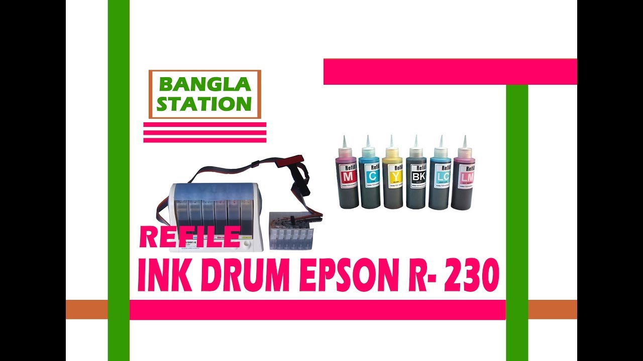 REFILL INK EPSON R230 - YouTube