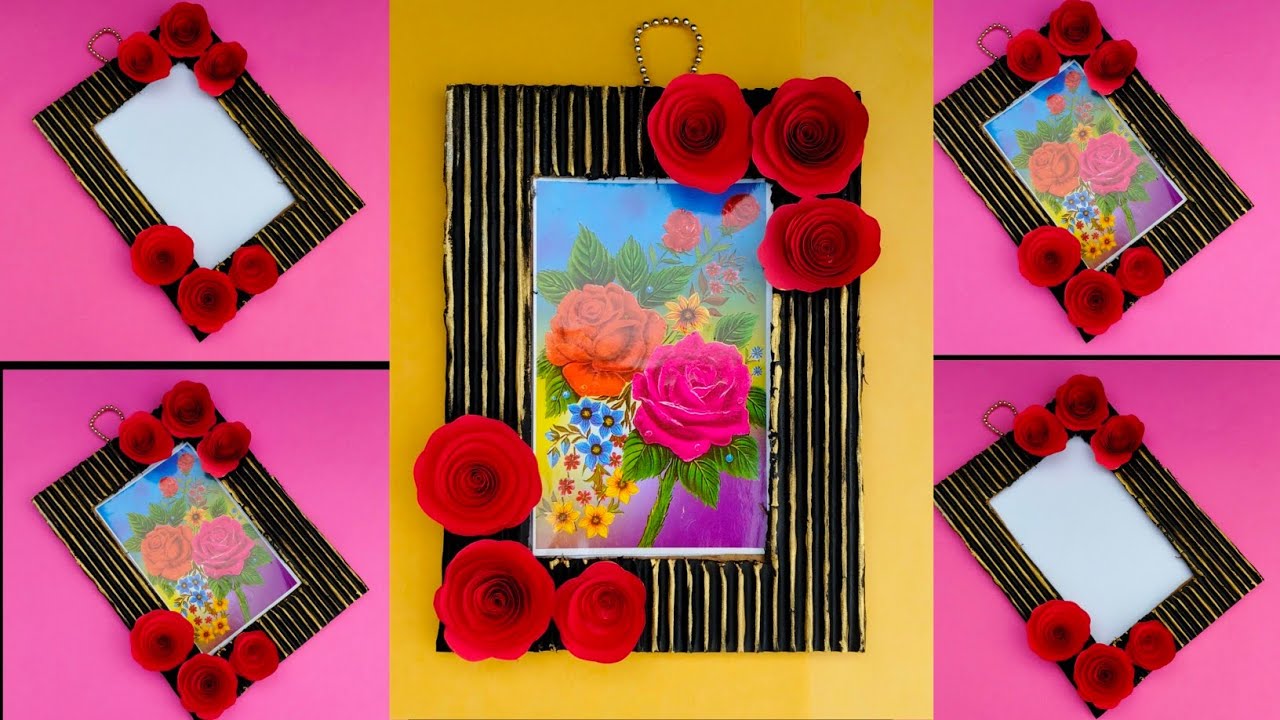 Cardboard Photo Frame Making Idea/ Home Decor/ Photo Frame Idea ...