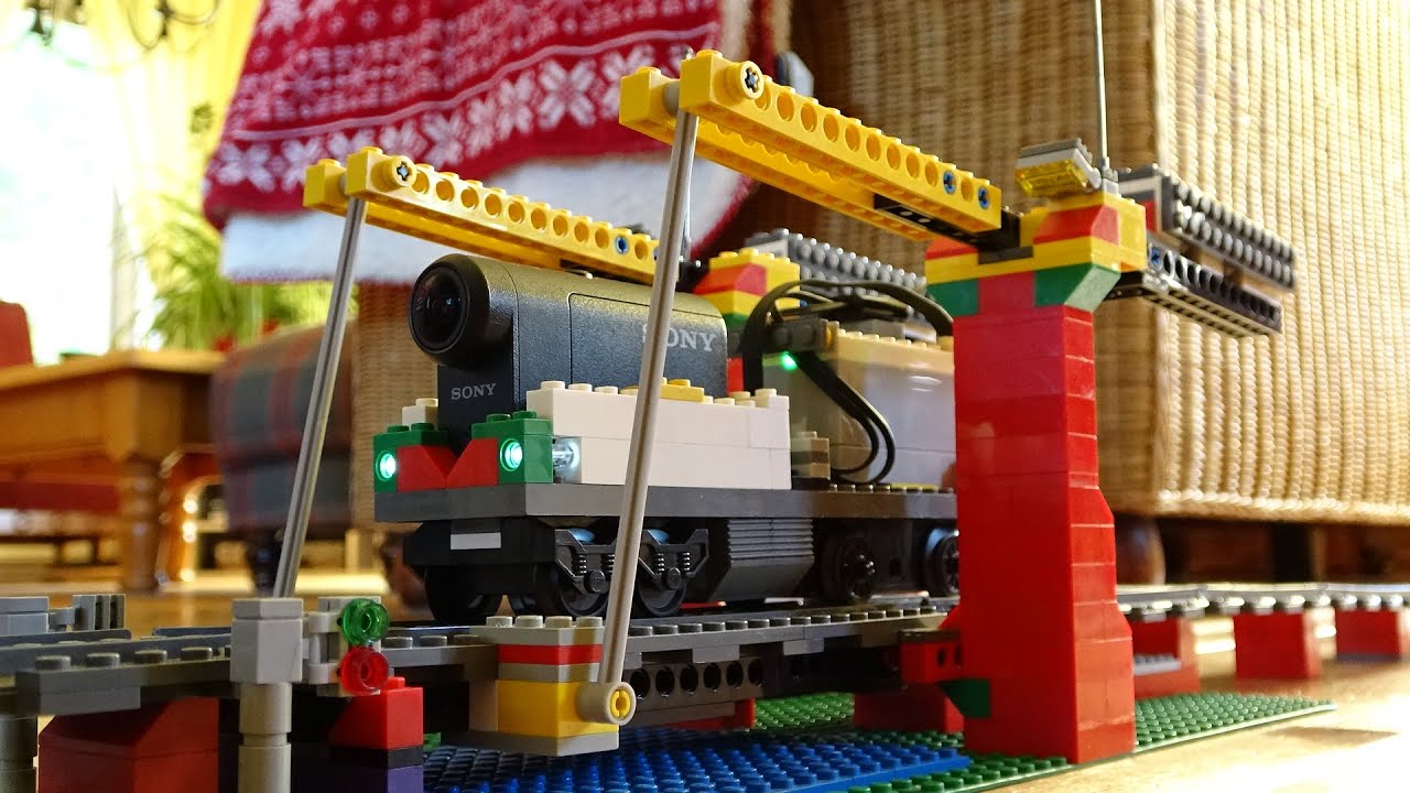 LEGO Train Ride On The Drawbridge Layout - YouTube