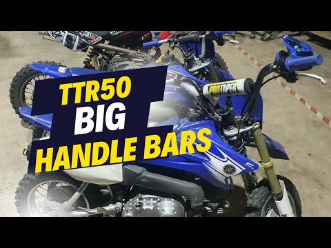 Custom handle bars on my kids Yamaha TTR50's - YouTube