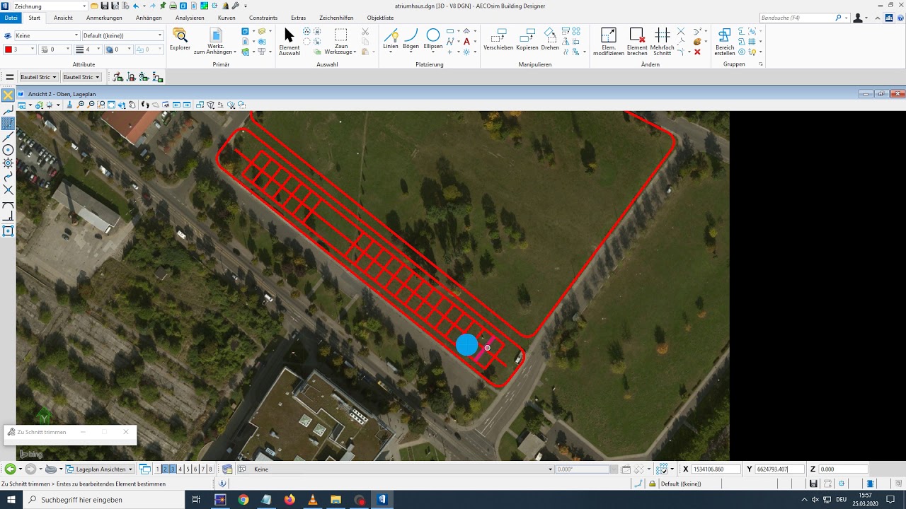 CAD 2D Zeichnen Bentley OBD - Lageplan - YouTube