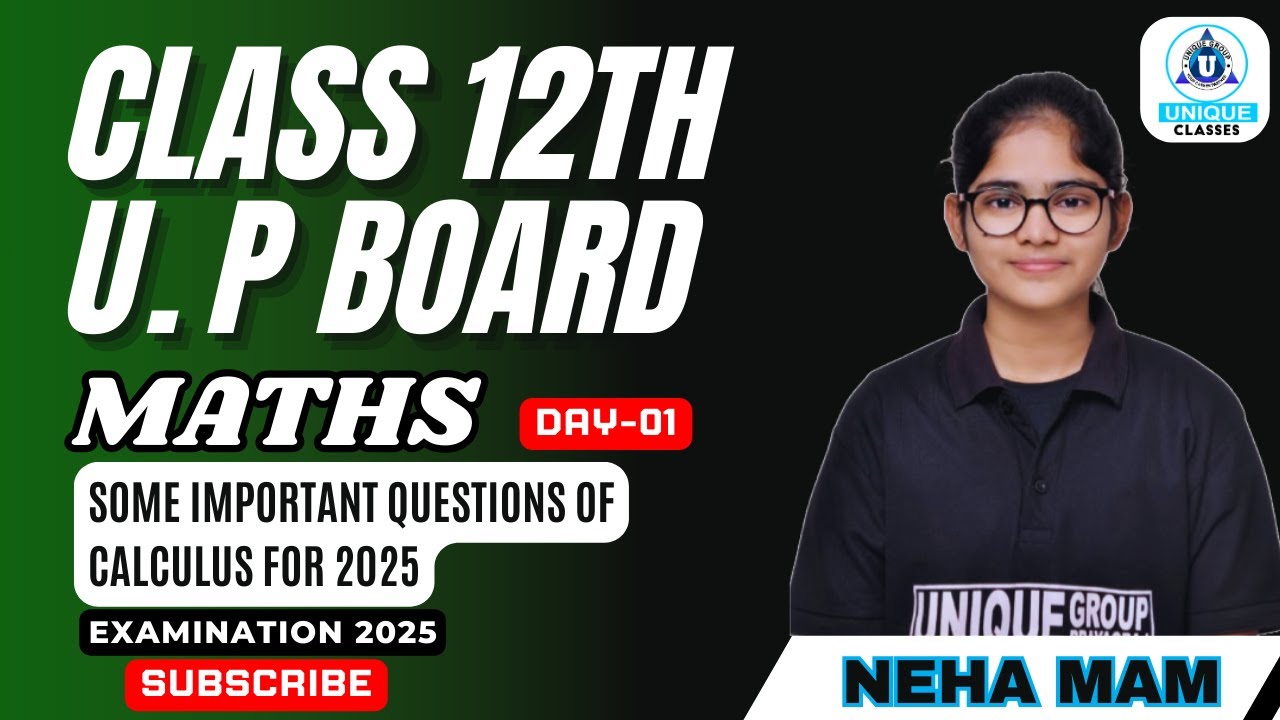 CLASS-12th | UP BOARD | MATHEMATICS | Calculus |IMPORTANT QUESTIONS ...