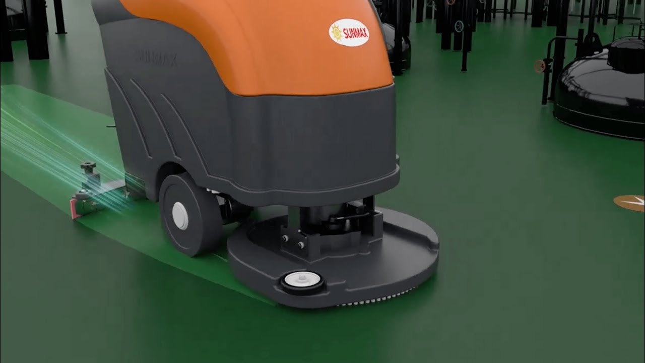 Best Commercial Floor Cleaning Machine: the SUNMAX RT50 Floor Scrubber - YouTube