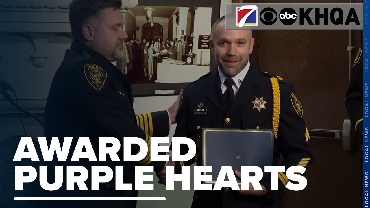 Two Macomb Police Officers Were Awarded Purple Heart Awards - YouTube