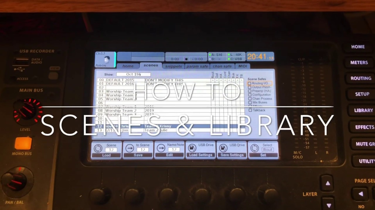 How to: X32 Scenes & Library - YouTube