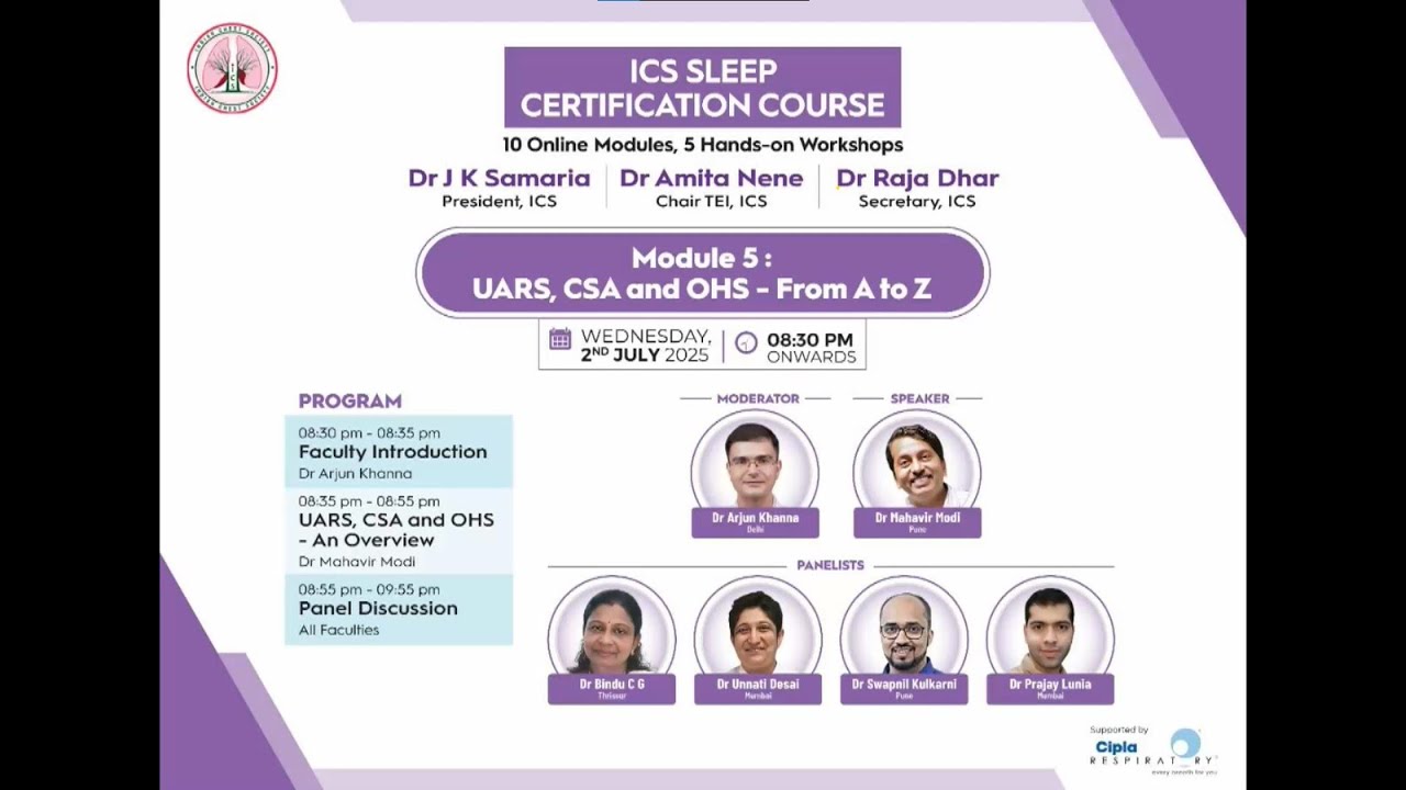 ICS Sleep Certification Course: Module 5-UARS, CSA, OHS - From A to Z ...