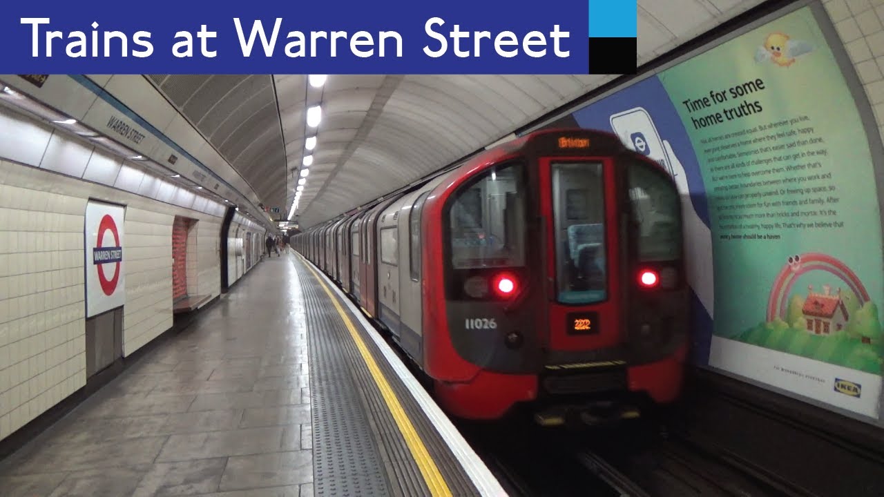 London Underground Victoria and Northern line trains at Warren Street ...
