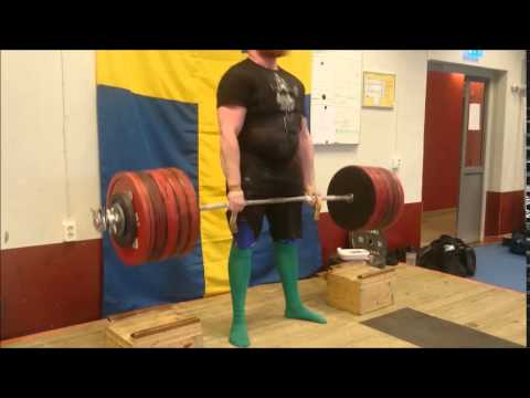 Partial Deadlift Raw 4x347.5kg Kim Gustafsson (IPF) - YouTube