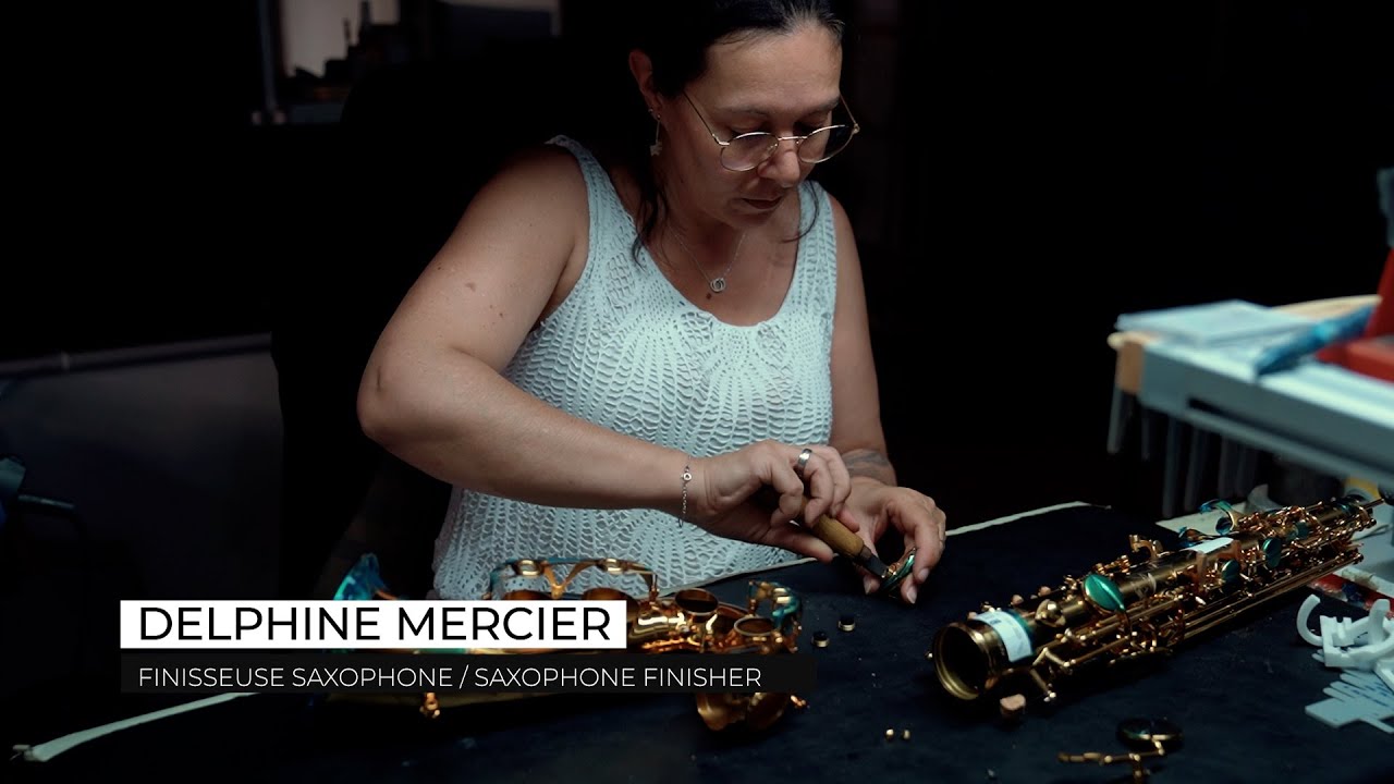 Delphine, saxophone finisher at SELMER worshops - YouTube