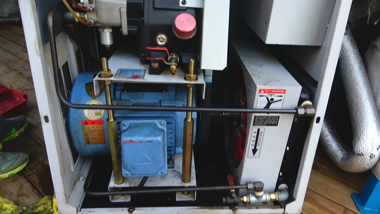 4K 한신 로타리 스크류 콤프레샤 RCH-7 HANSHIN ROTARY SCREW COMPRESSOR ROTORCOMP ...