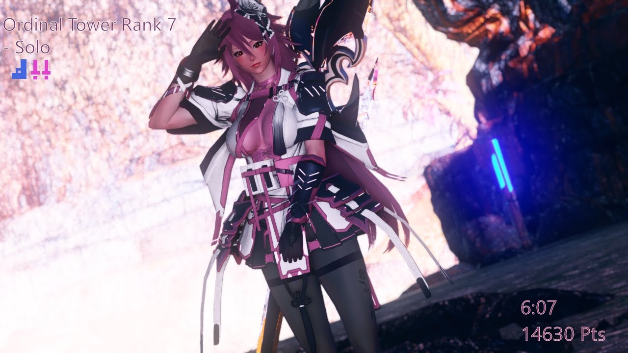 [PSO2:NGS] Ordinal Tower - Rank 7 Solo Ranger (6:07) 14630pts - YouTube