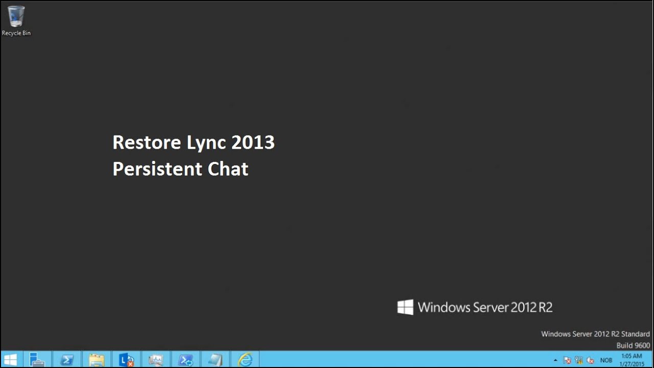 Lync Persistent Chat Restore - YouTube