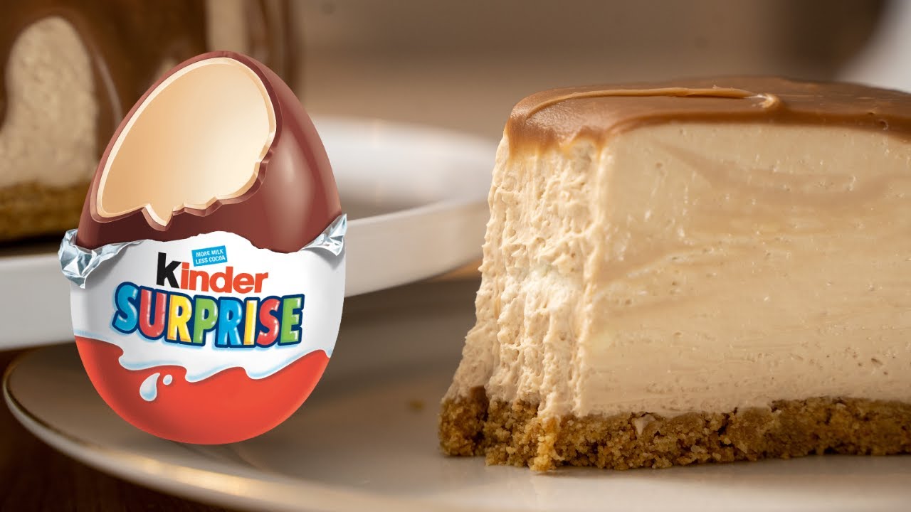 HOMEMADE Kinder No Bake Cheesecake Recipe - YouTube