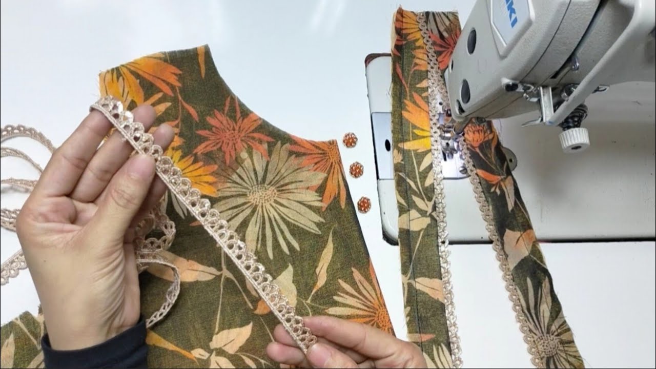 Easy & Beautiful Neck Design With Lace | New Pakistani Gala Design 2024 ...