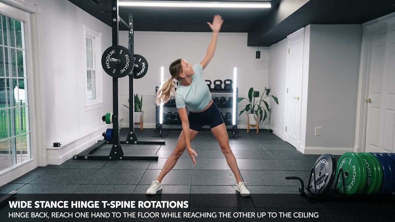 Wide Stance Hinge T-Spine Rotations - YouTube