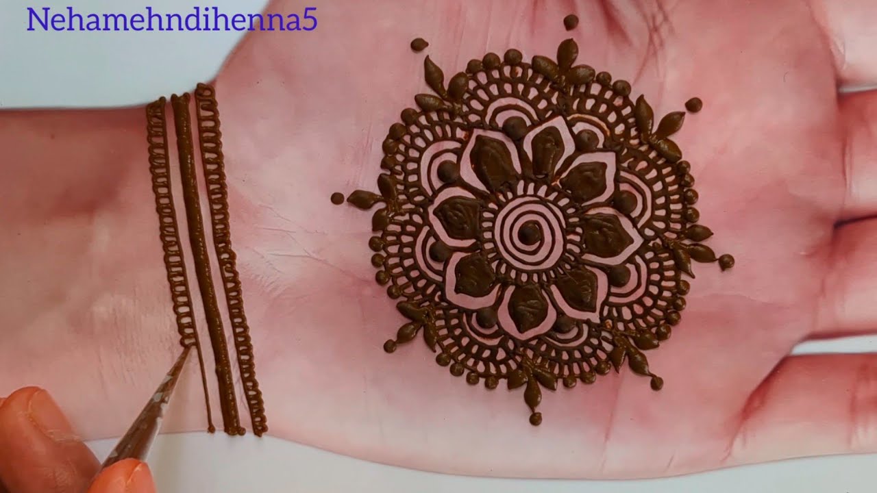 Very Easy Simple Mandala Mehndi Design Trick For Front Hand||Easy ...