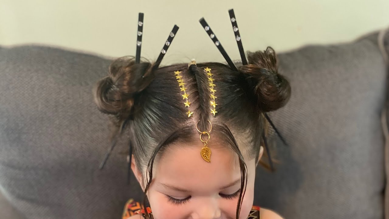 Chopstick Bun pigtail tutorial - YouTube