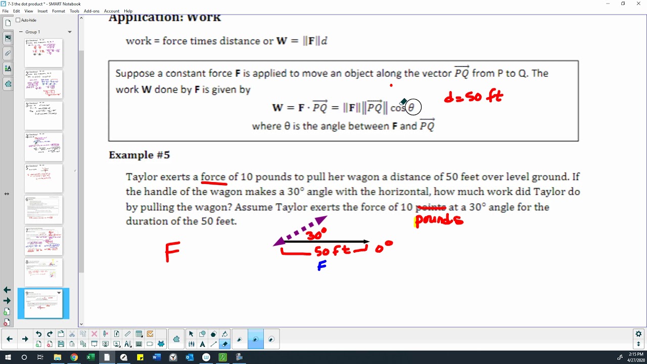 Math 1060 SLCC 7.3 video 4 work force distance - YouTube