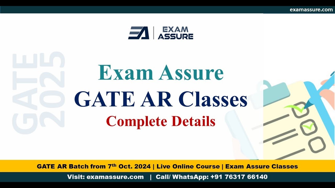 Details of GATE AR 2025 Batch for GATE Architecture and Planning | Exam ...