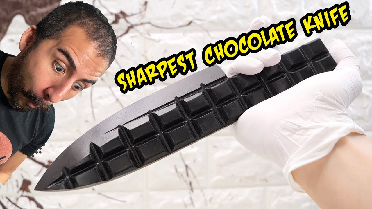 sharpest chocolate kitchen knife in the world REACTION! - YouTube