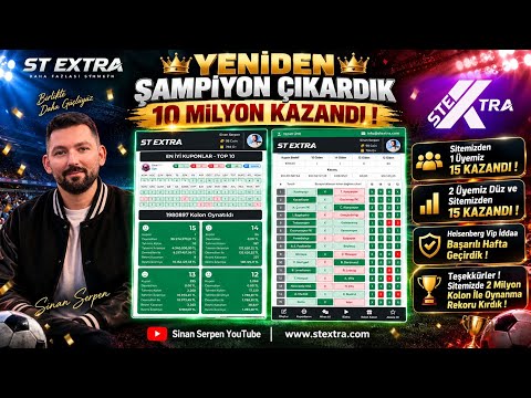 Üyemiz Sitemizden 15 Kazandı! ST EXTRA ! Spor Toto 7. Hafta Tahminleri #sportototahminleri #sportoto