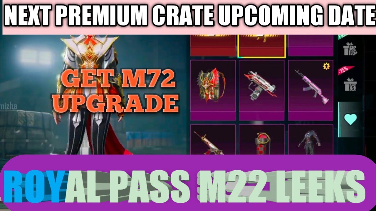 NEXT PREMIUM CRATE UPCOMING DATE || M22 ROYAL PASS LEAKS 1 TO 50 RP ...