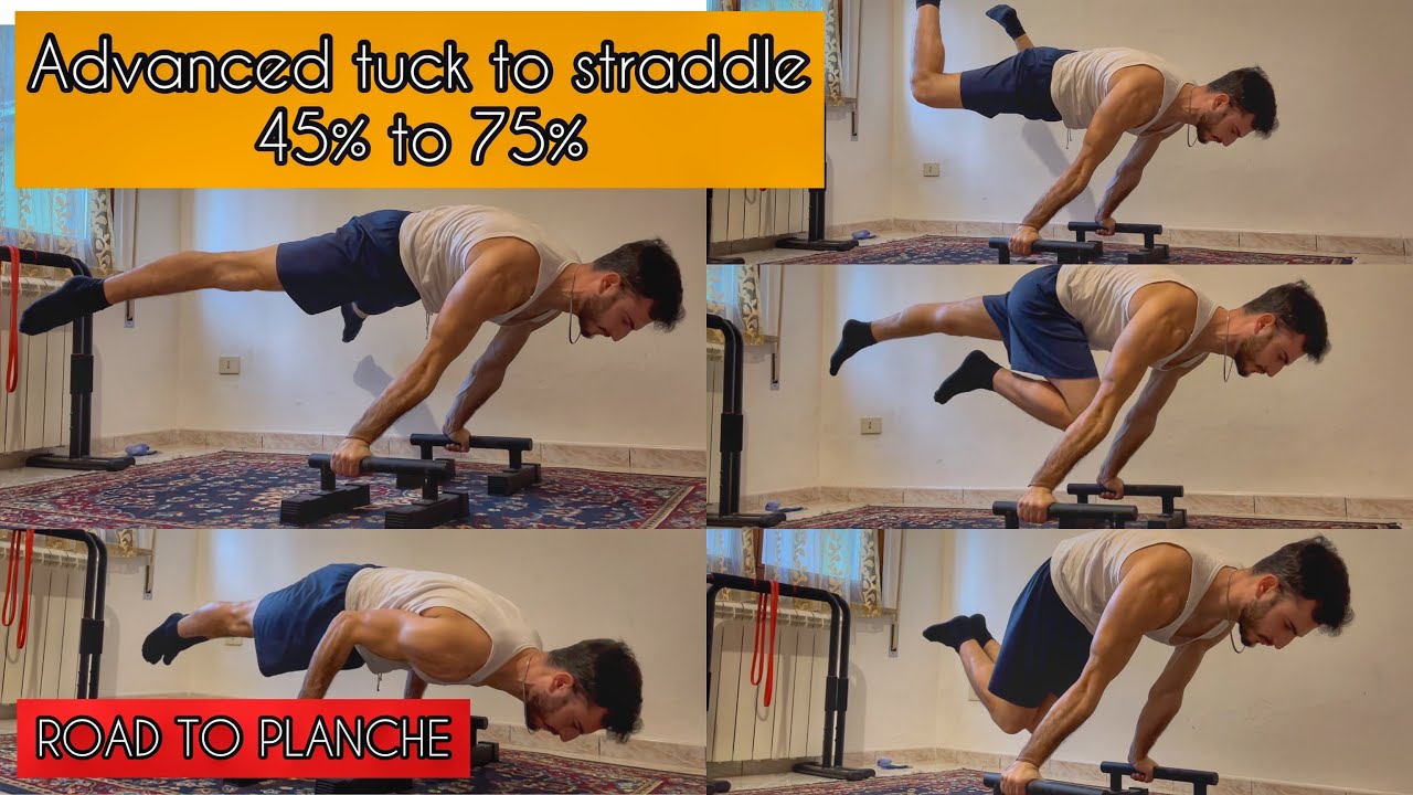 ROAD TO PLANCHE| 45% to 75%| Advanced tuck to Straddle. - YouTube