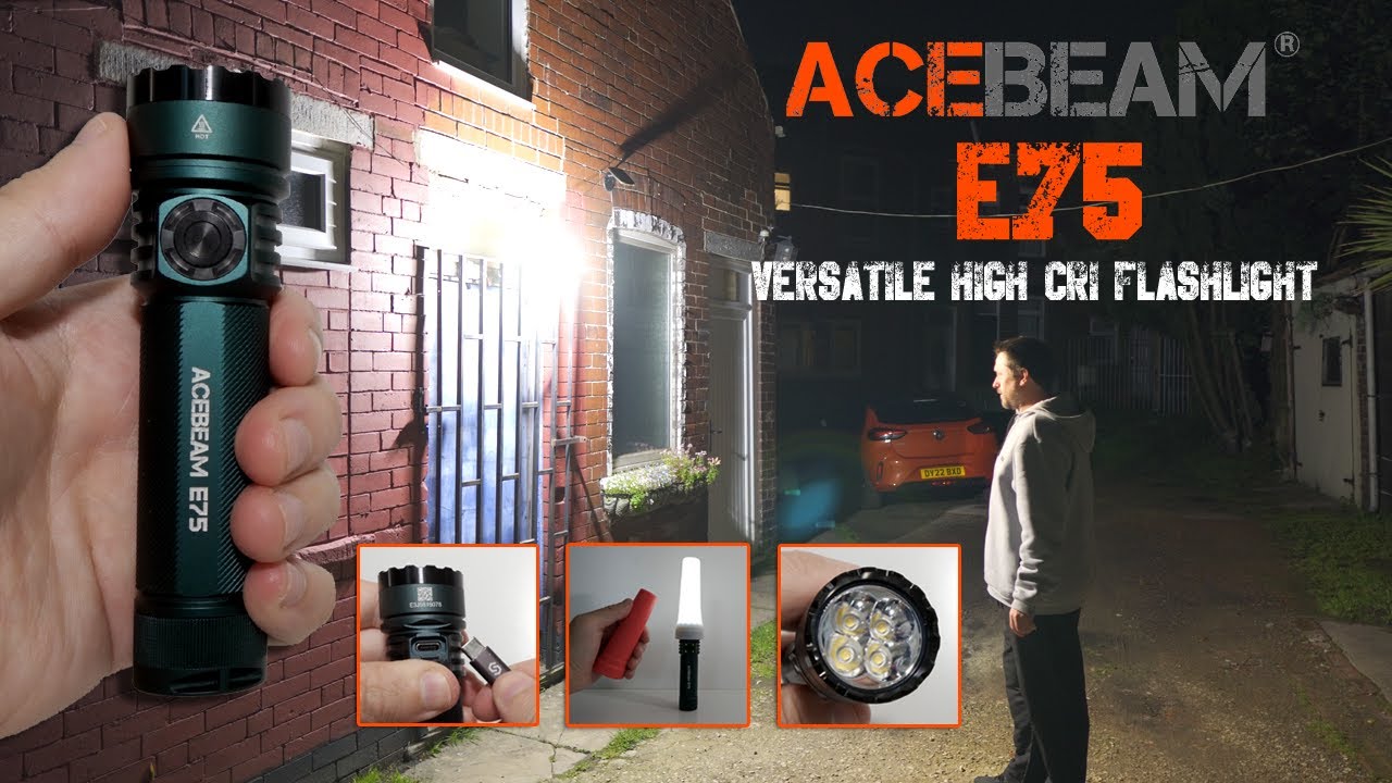 ACEBEAM E75 - High CRI flashlight - 3000 lumens - Type-C charging ...