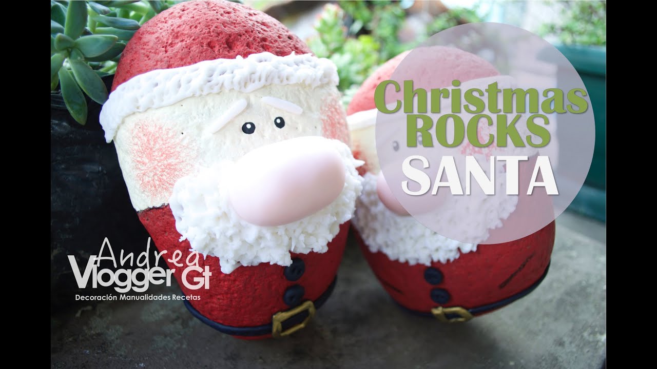 Christmas Rocks || SANTA || Painted Rocks 1/3 - YouTube